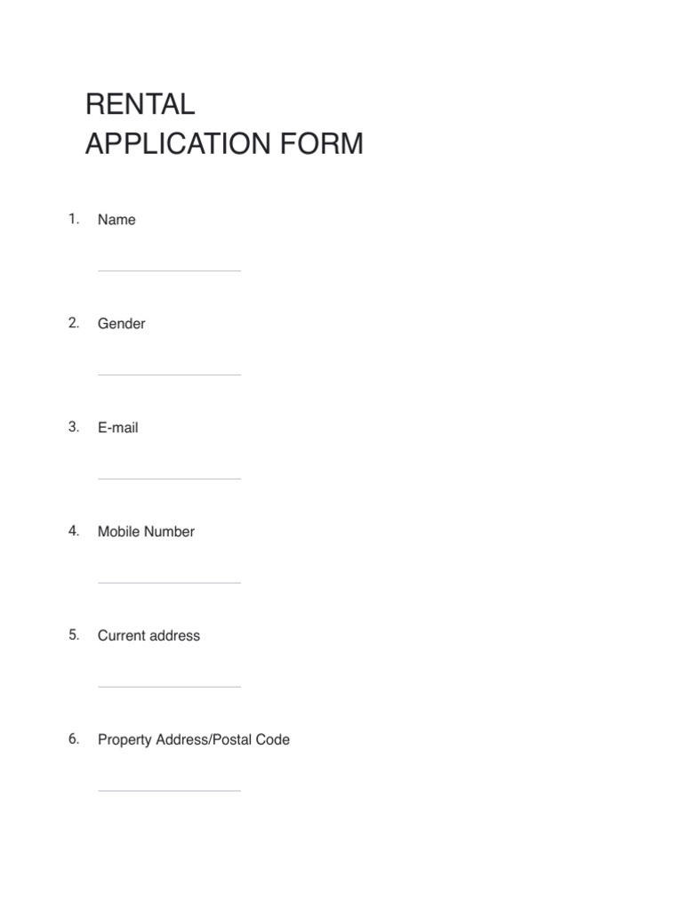 CA Rent Application Form | PDF