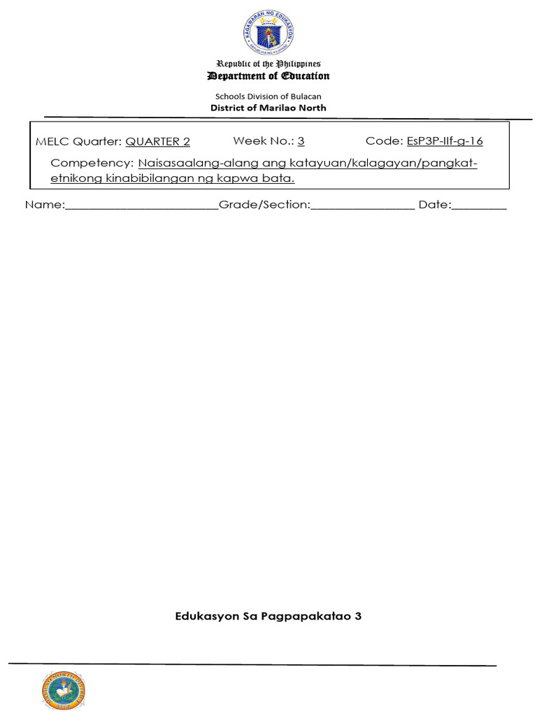 Esp Q2 Week 3 | PDF
