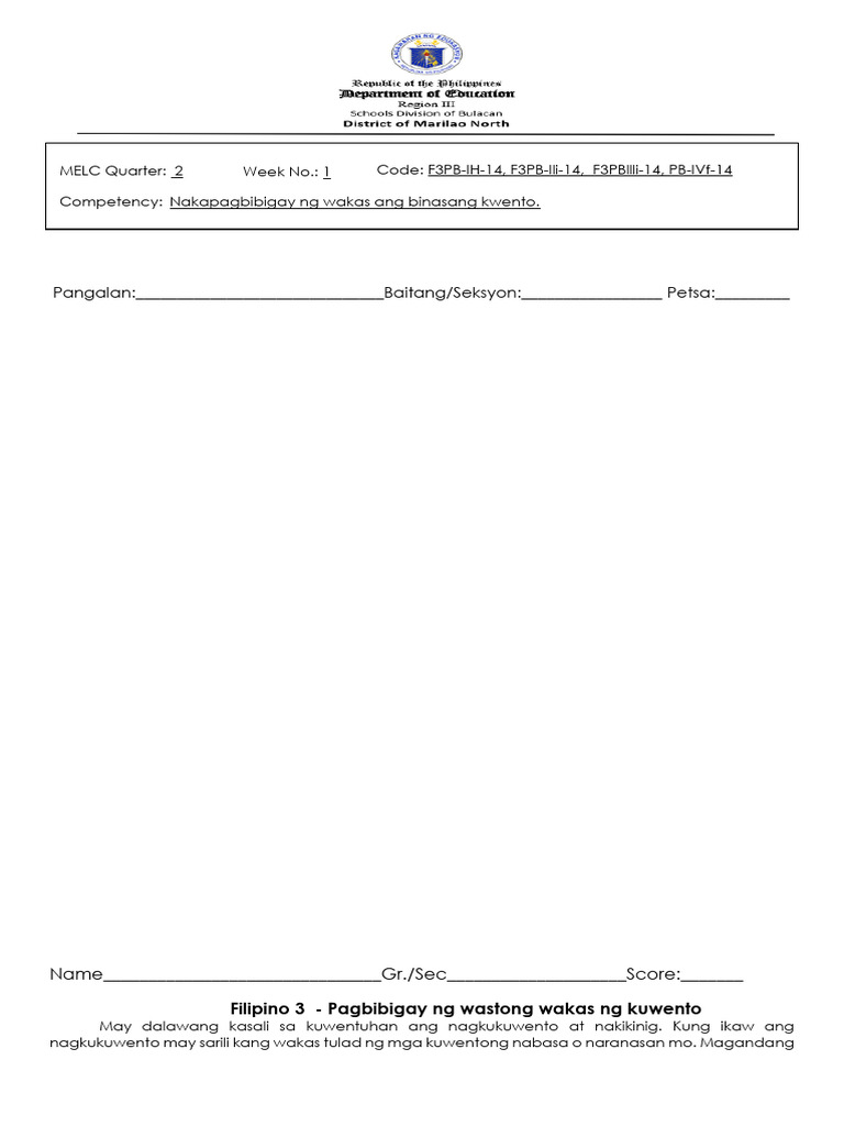 Filipino q2 Week 3 | PDF