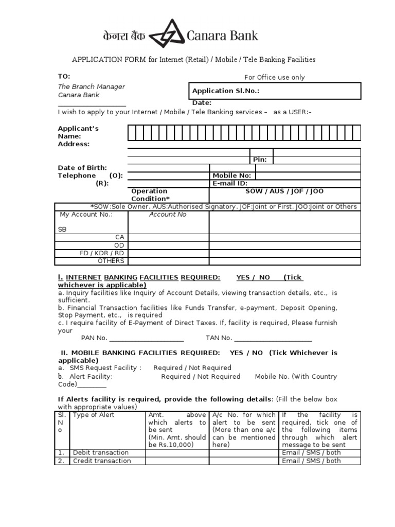 Application Form Retail Combined | PDF | Online Banking | Banks & Banking
