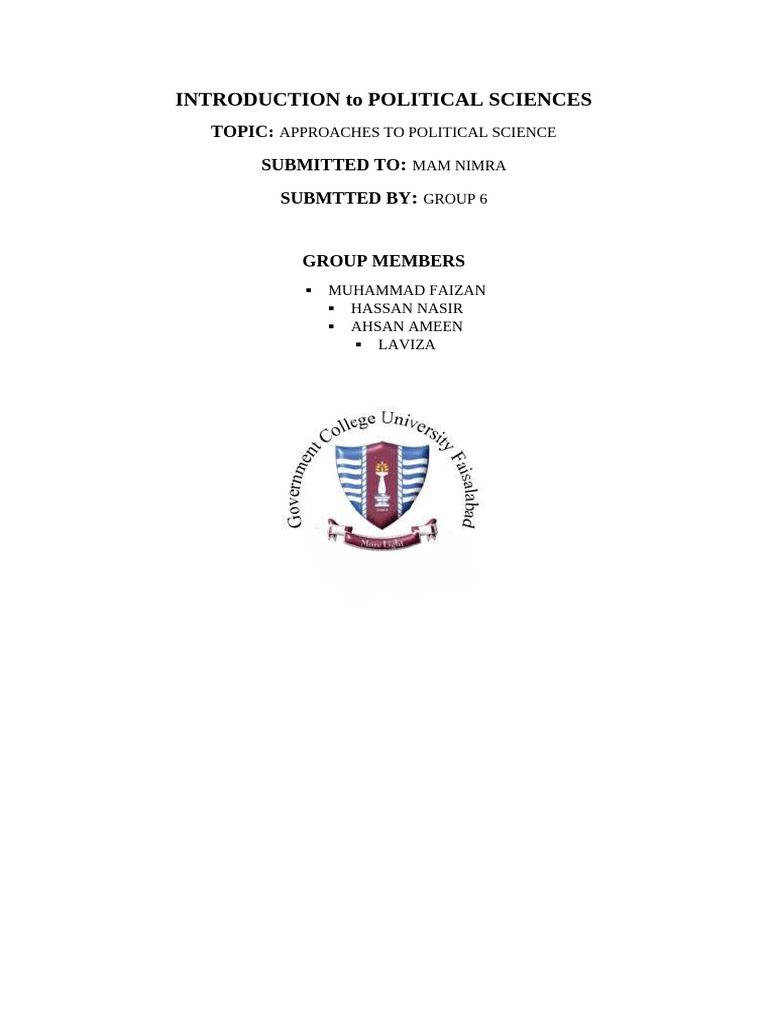INTRODUCTION To POLITICAL SCIENCES, Approaches | PDF | Science | System