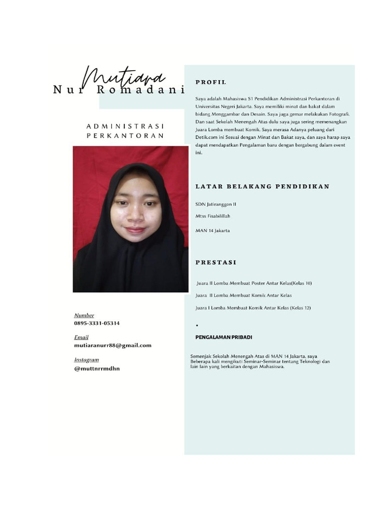 CurriculumVitae_MutiaraNR | PDF