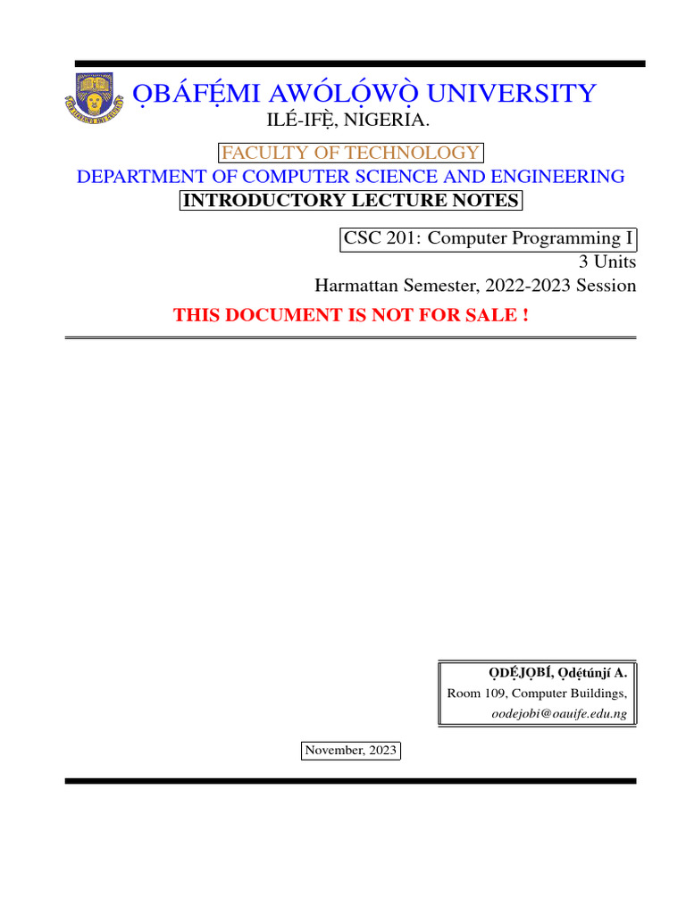 CSC 201 Compiled by Papy T | PDF | Computer Hardware | Vacuum Tube