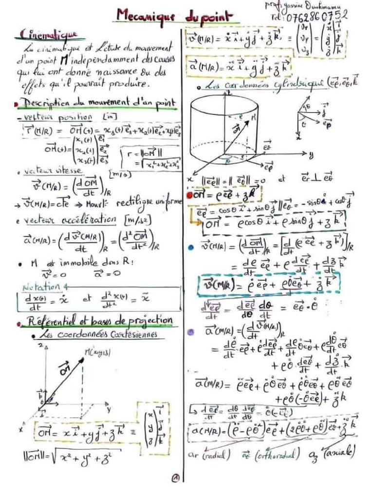 Résumé Mécanique Du Point Matériel | PDF