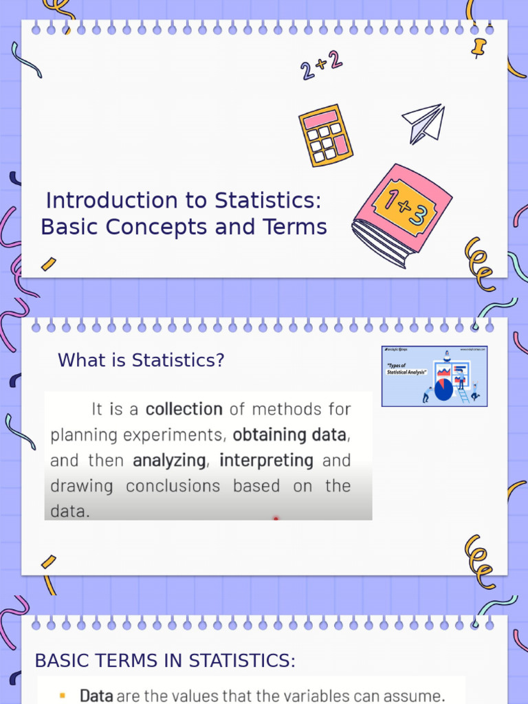 Introduction To Statistics Basic Concepts and Terms | PDF