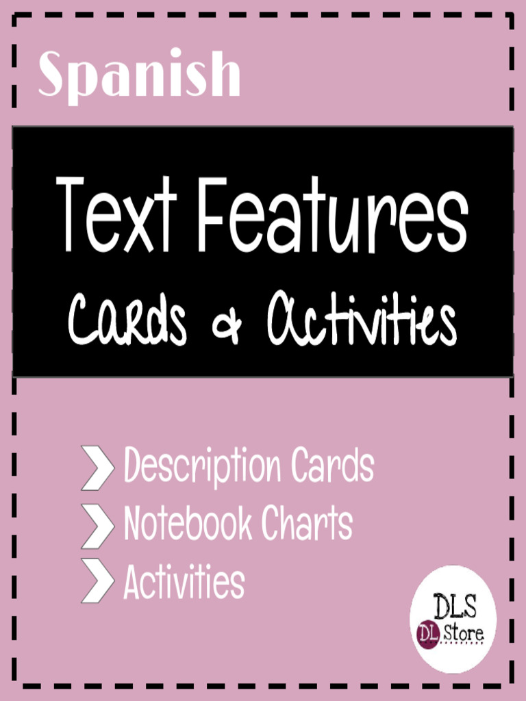 Text Features: Cards & Activities | PDF | Libros
