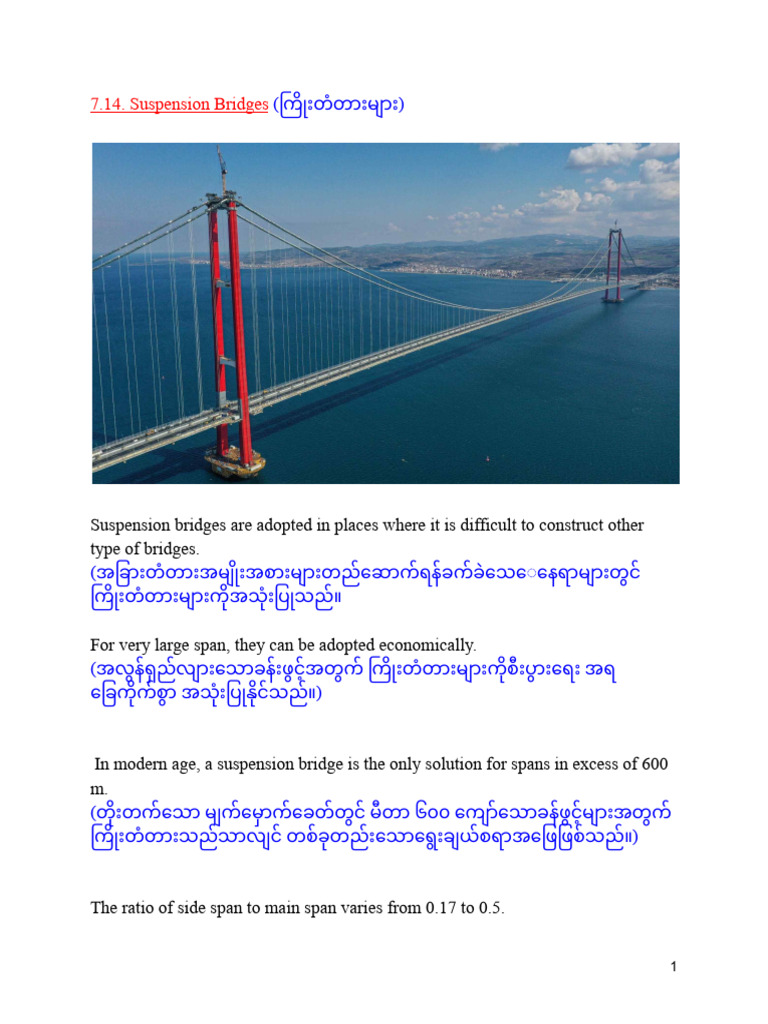 Note-Suspension Bridge (ကြိုးတံတား) | PDF