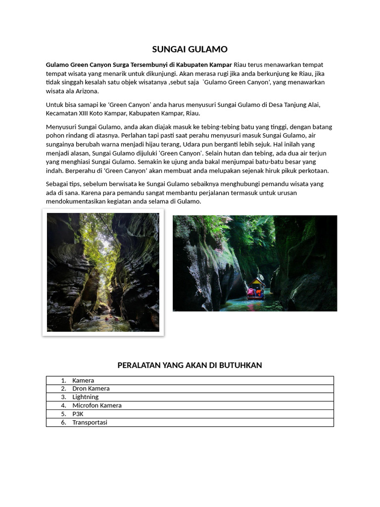 SUNGAI GULAMO Project | PDF