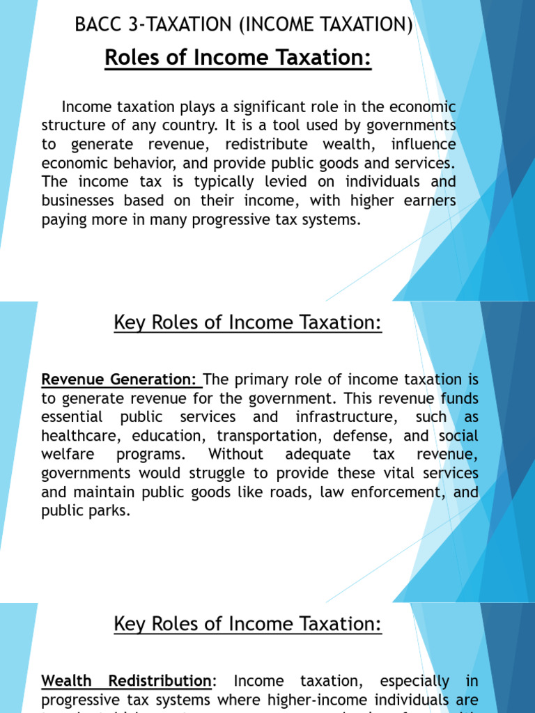 Roles of Income Taxation | PDF | Taxes | Progressive Tax