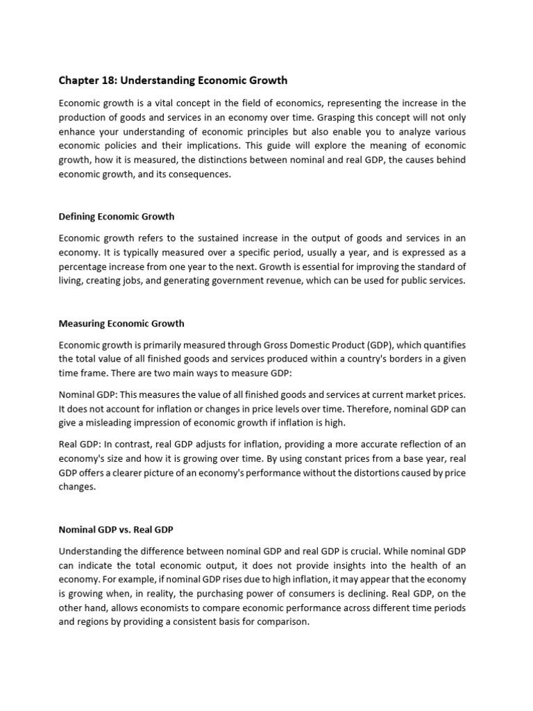 9708 CH 18 Understanding GDP and Economic Growth | PDF | Gross Domestic ...