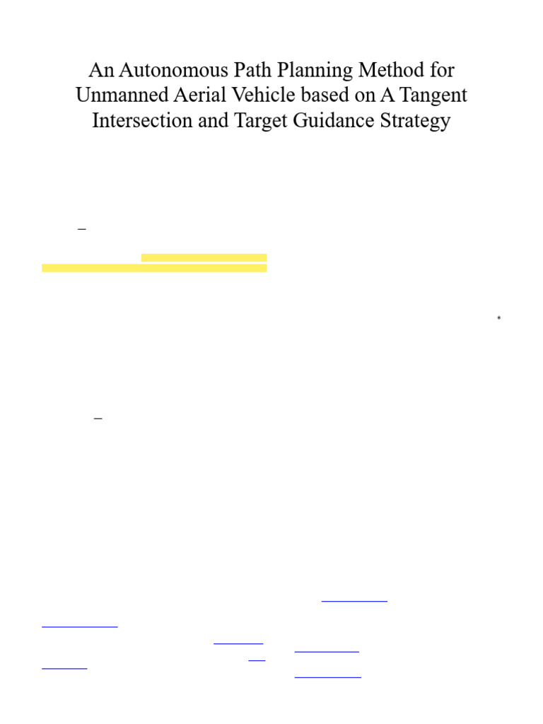 An Autonomous Path Planning Method For Unmanned Aerial Vehicle Based On ...