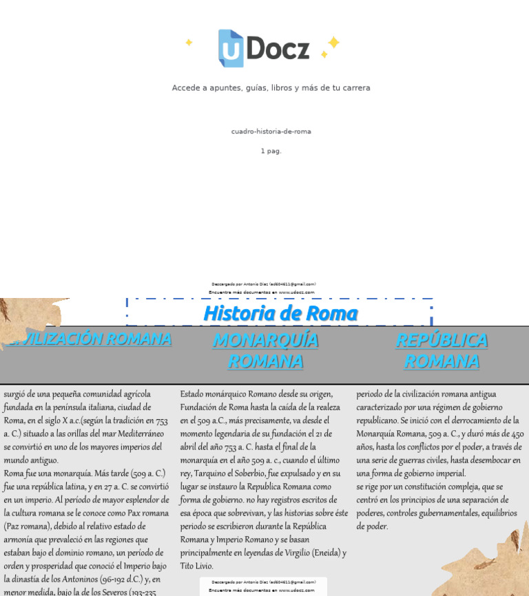 Cuadro Historia de Roma 246050 Downloable 2660902 | PDF | Roma antigua | imperio Romano