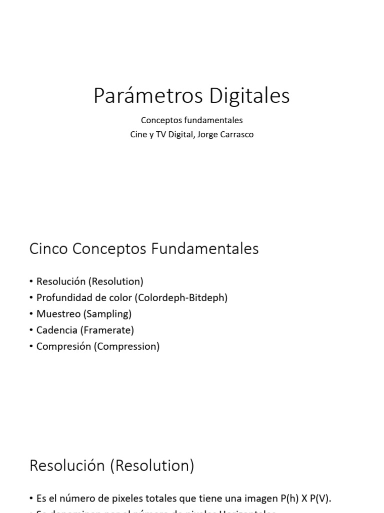09 Parámetros Digitales | PDF | Compresión de datos | Vídeo