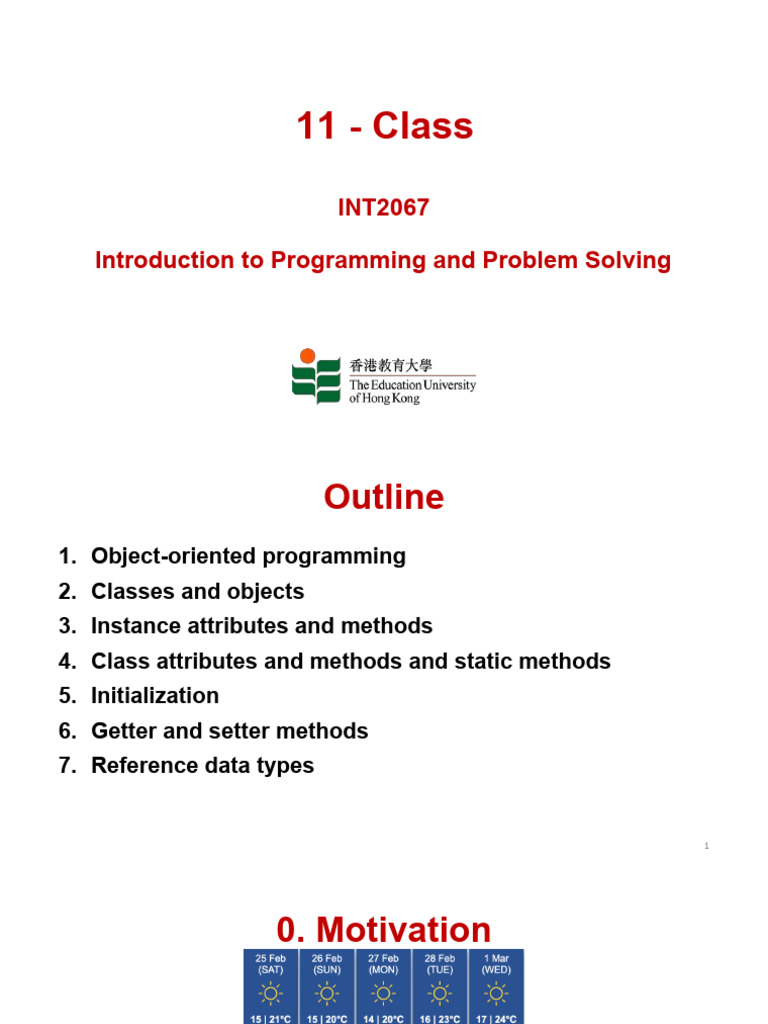 L11 Class 514e4b8b0e0f68527940f5a9d68bd40f Pdf Class Computer Programming Method
