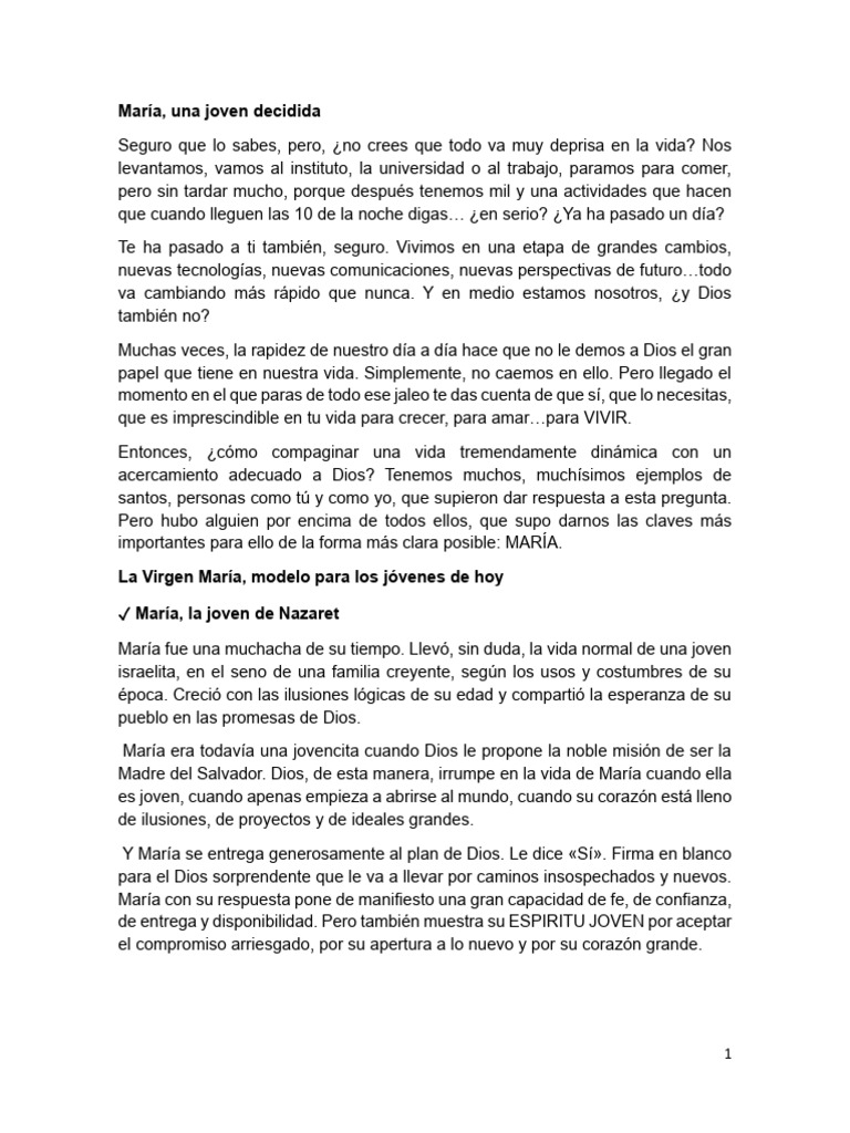 María, una joven decidida | PDF | María, madre de Jesús | Fe