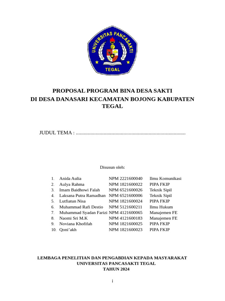 Proposal Program BDS Dan BDM 2024 (DANASARI) | PDF