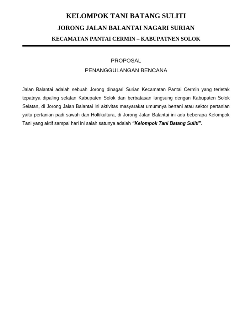 Proposal BPBD | PDF