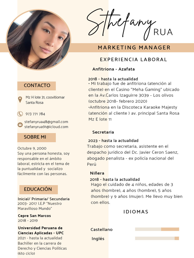 CV - Sthefany Rua | PDF