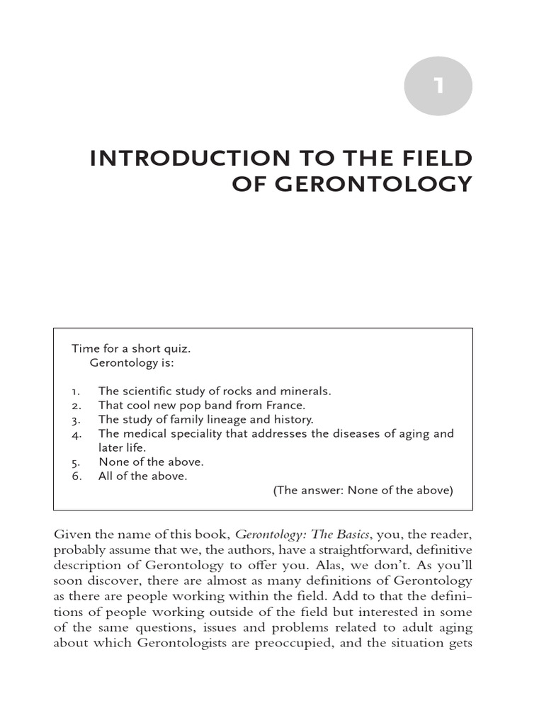 Moody - Chapter 1 | PDF | Gerontology | Ageing