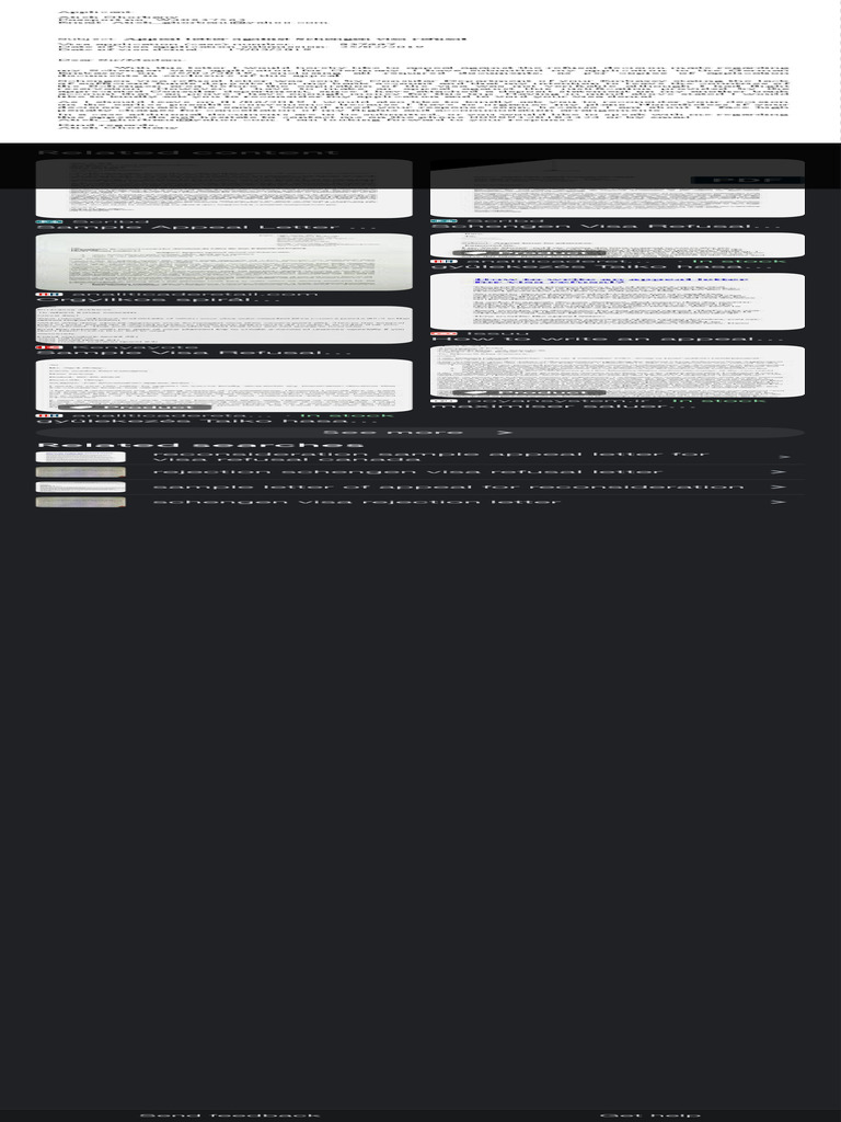 Appeal Letter For Visa Refusal Sample - Google Search | PDF