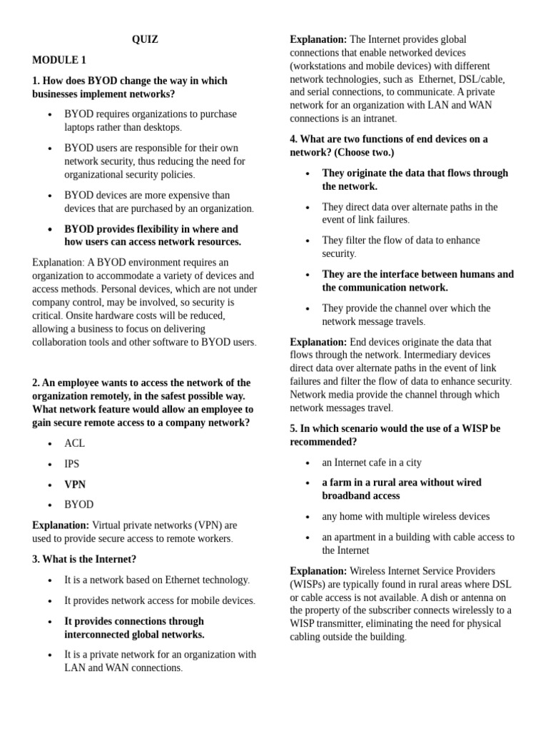 DDC - Quiz Compilation Module 1 - Module 5 | PDF | Computer Network | Osi Model