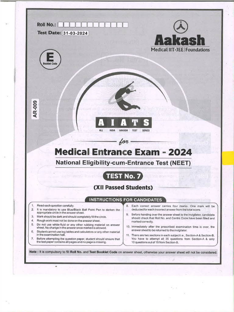 Rm Aiats Test 07 Code e Dt 31 03 2024 (1) | PDF