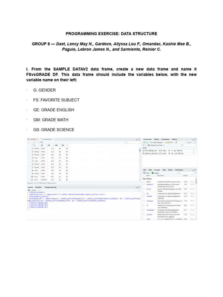 Data Frame Manipulation in R Programming | PDF | Mathematics | Applied ...