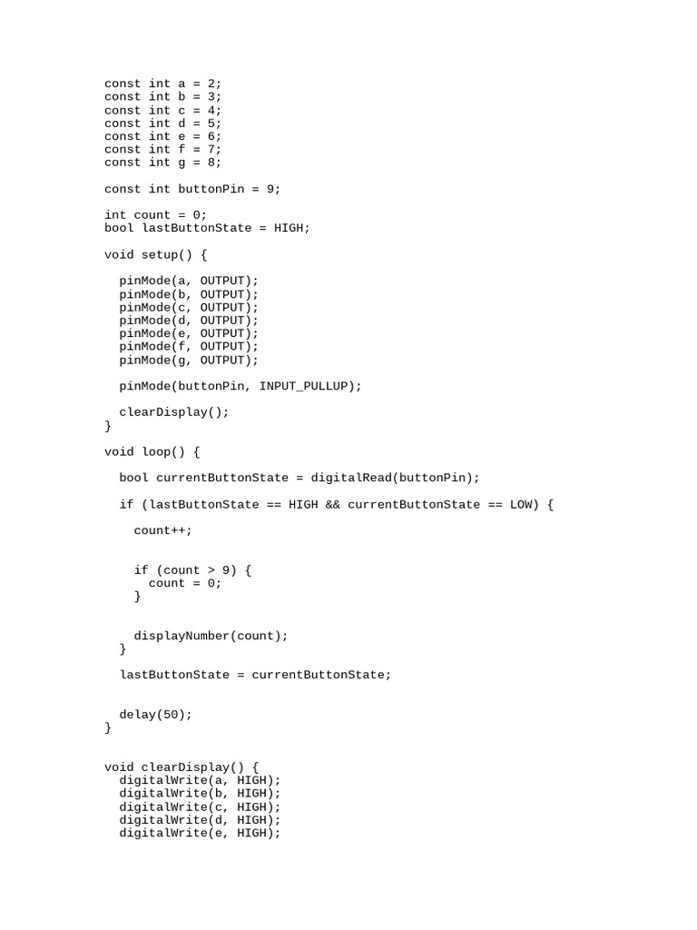 Definir Los Pines Para Los Segment | PDF | Software Engineering | Computer Programming