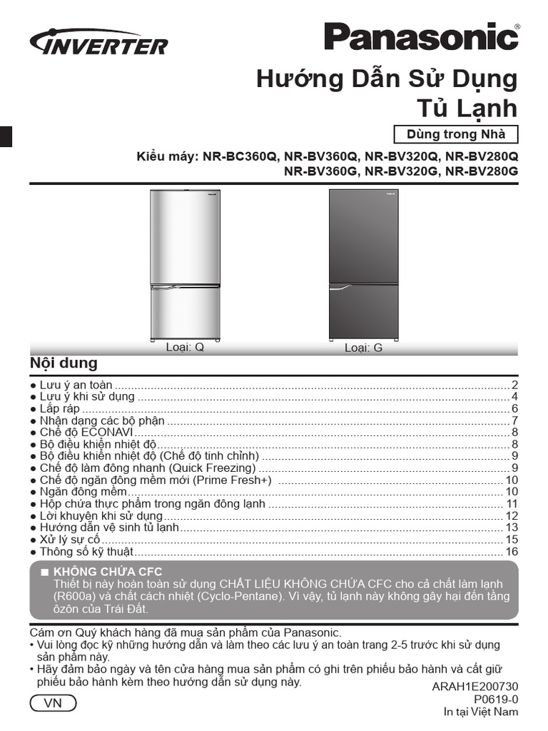 Huong-Dan-Su-Dung T L NH PANASONIC-Tieng-Viet | PDF