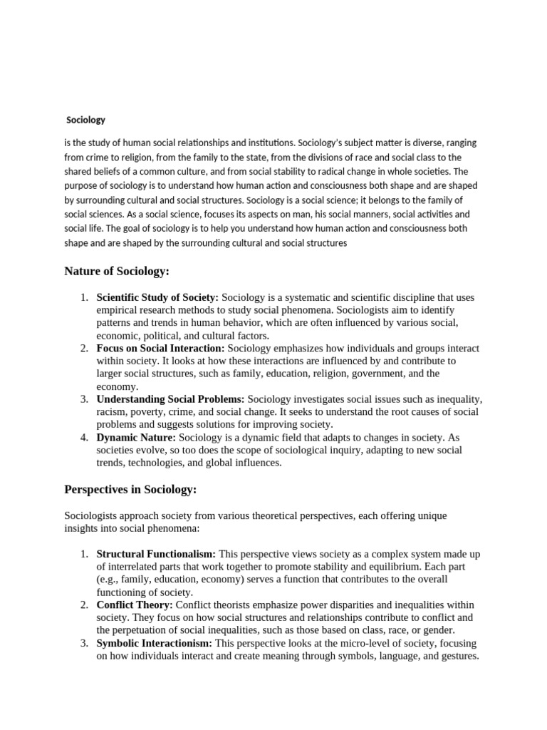 sociology | PDF | Sociology | Society