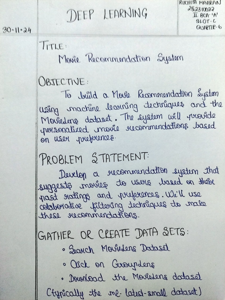 Movie Recommendation System | PDF