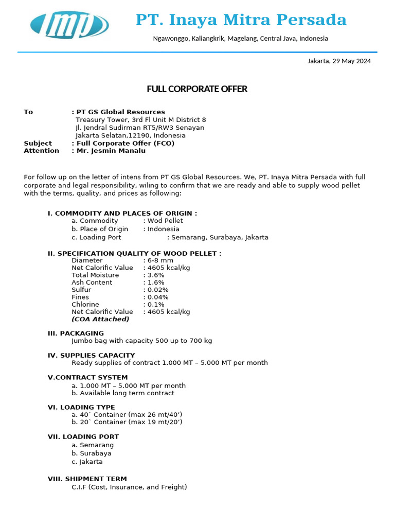 Full Corporate Offer | PDF | Supply Chain Management