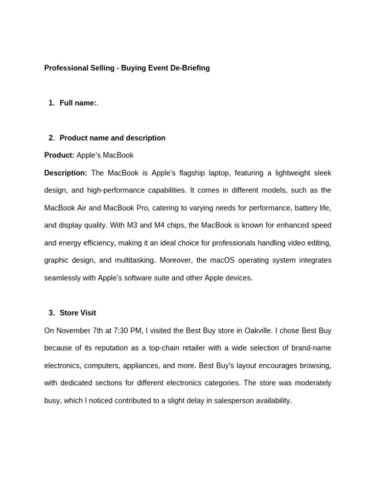 Sales De-Briefing | PDF | Sales | Apple Inc.