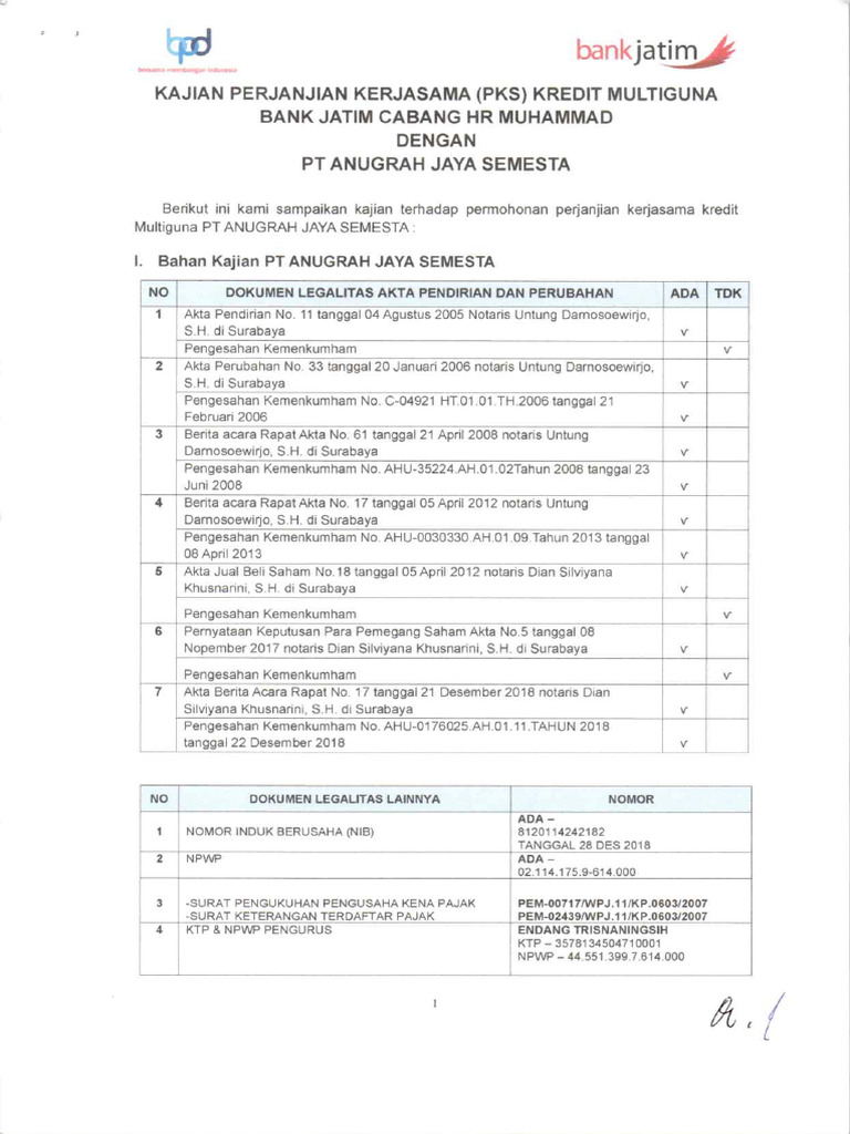 Surat Penawaran, Kajian, Draft Pks | PDF