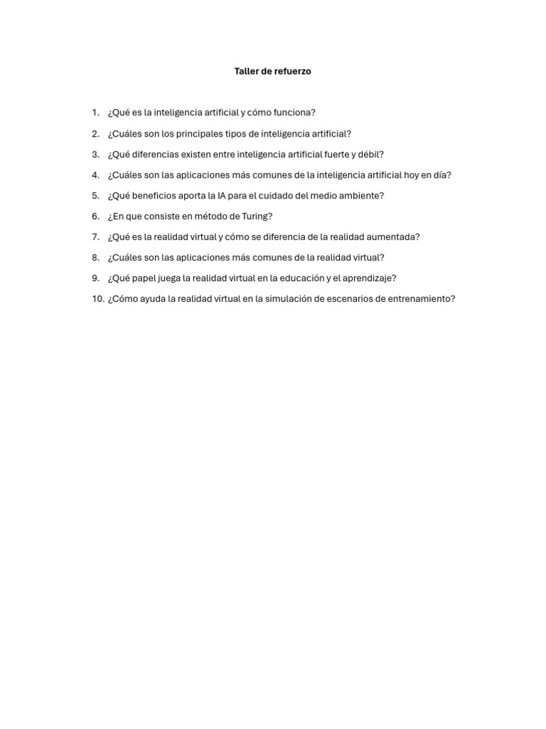 Taller de Refuerzo | PDF