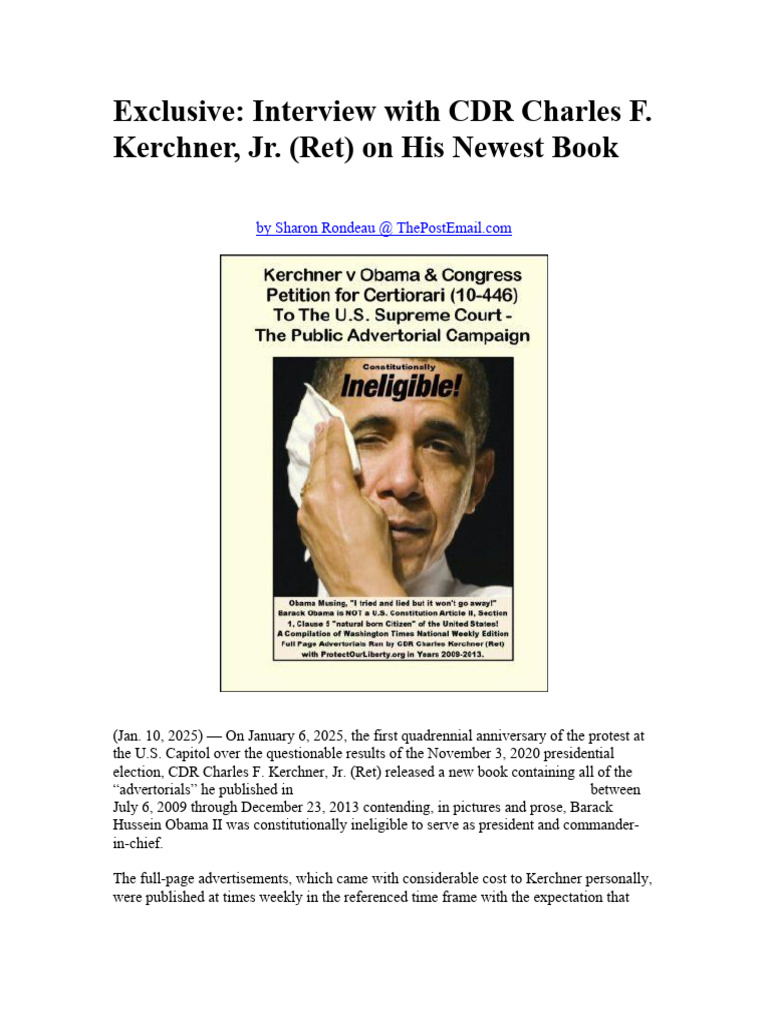 Exclusive Interview of CDR Kerchner (Ret) About His Newest Book ...