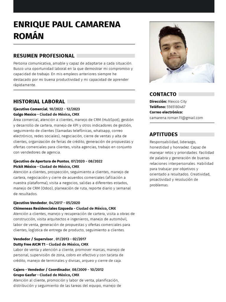 CV Enrique Paul Camarena 1 | PDF | México | Business