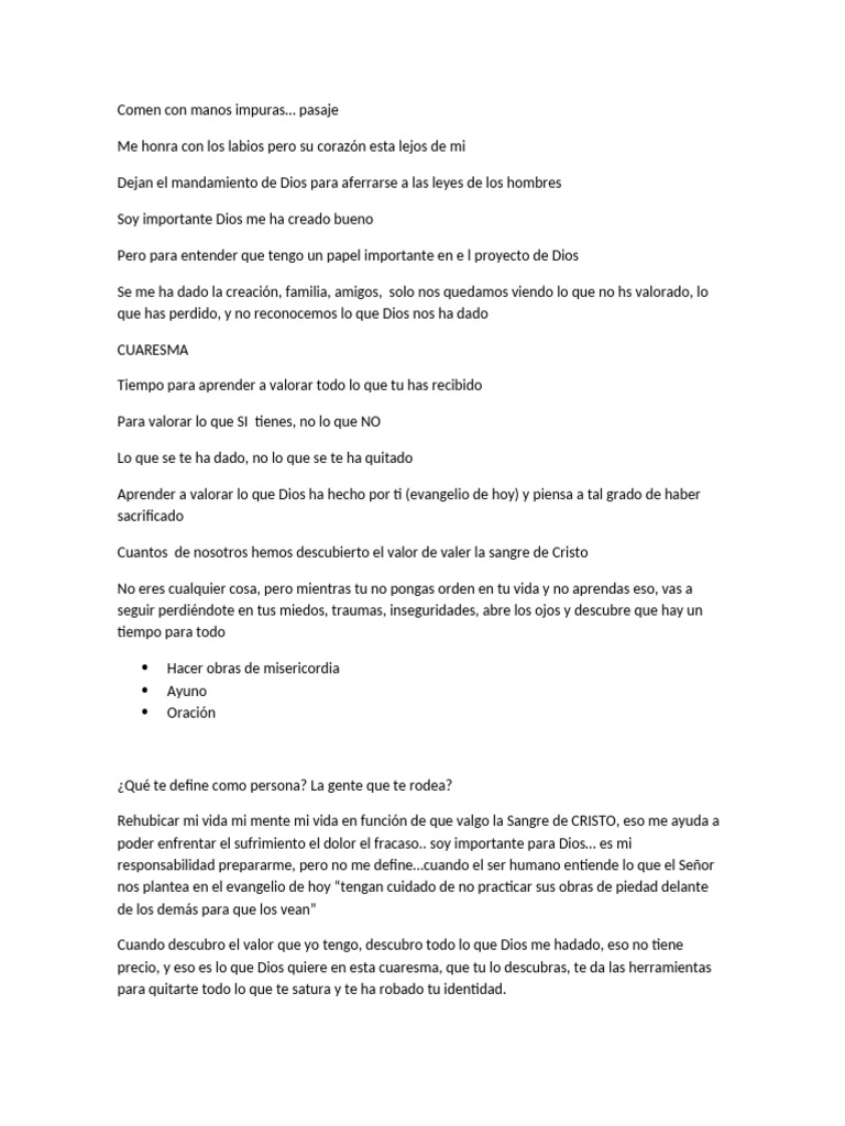 Comen Con Manos Impuras | PDF | Pecado | Cristo (título)