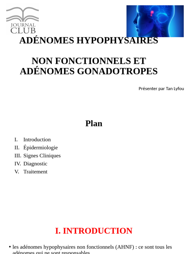 Adénome Hypophysaire Non Fonctionnels Et Adénomes Gonadotropes | PDF ...