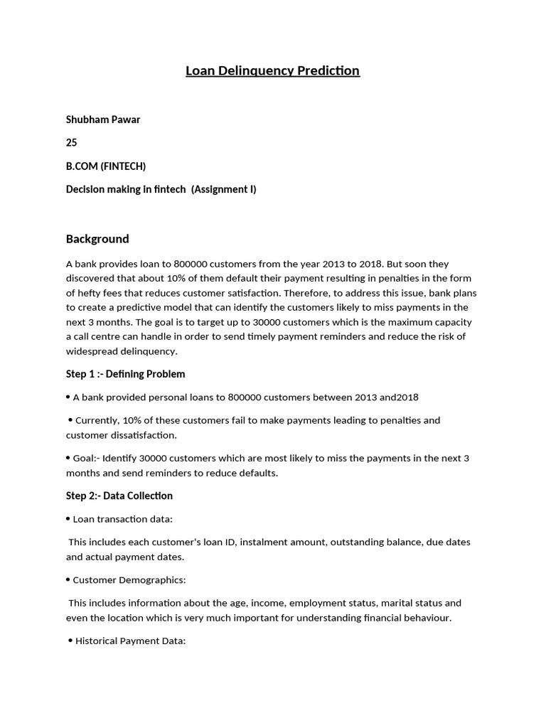 Loan Delinquency Prediction Model | PDF | Dependent And Independent ...