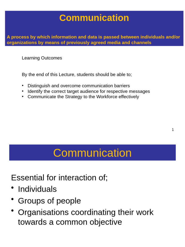 Lecture 4 - Communication in Management | PDF | Communication | Information