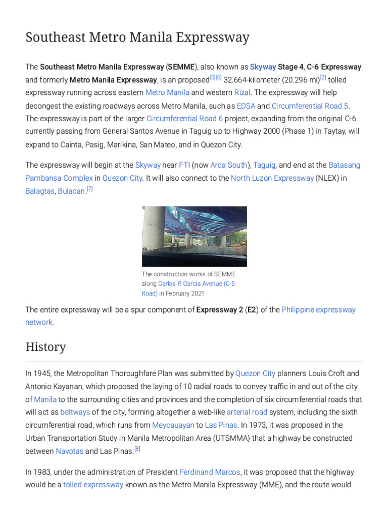 Southeast Metro Manila Expressway - Wikipedia | PDF | Metro Manila ...