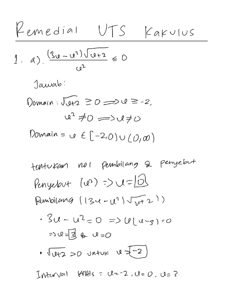 Remedial Uts Kalkulus Kode b | PDF
