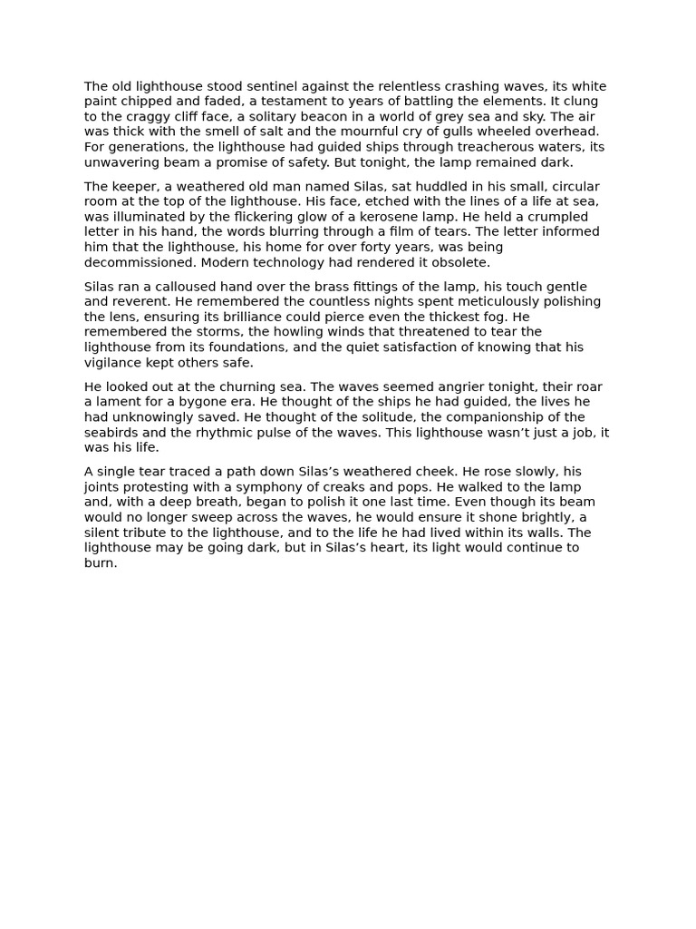 The Old Lighthouse Stood Sentinel Against The Relentless Crashing Waves ...