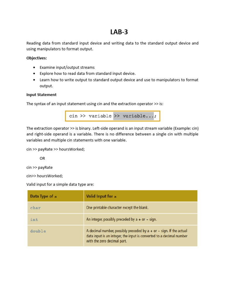 Lab 3 | PDF | Computer Program | Programming
