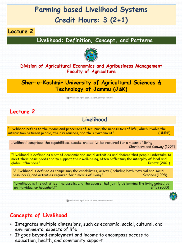 Livelihood Lecture 2 | PDF | Cost Of Living | Sustainability