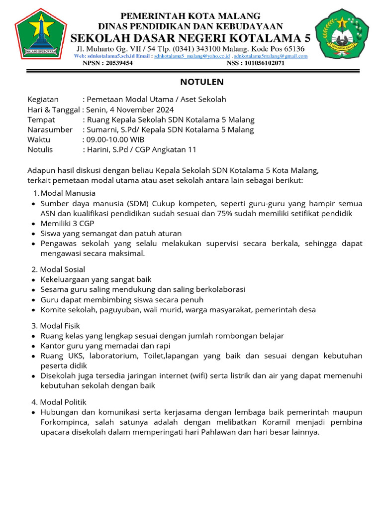 Harini - Dokumen Pemetaan Aset | PDF