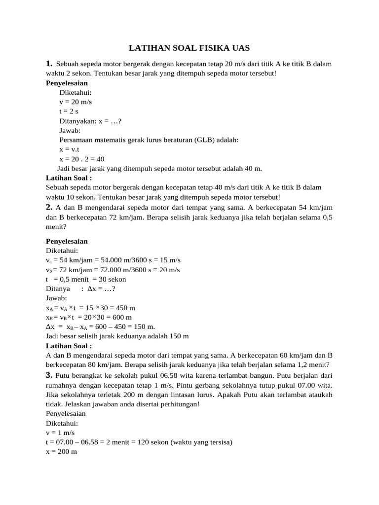 Latsoal Fisika Uas | PDF