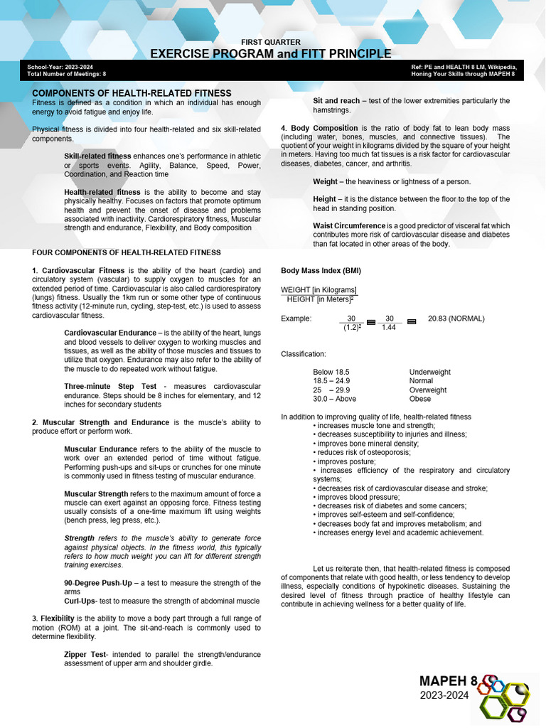 HEALTH-RELATED-FITNESS | PDF | Physical Fitness | Aerobic Exercise