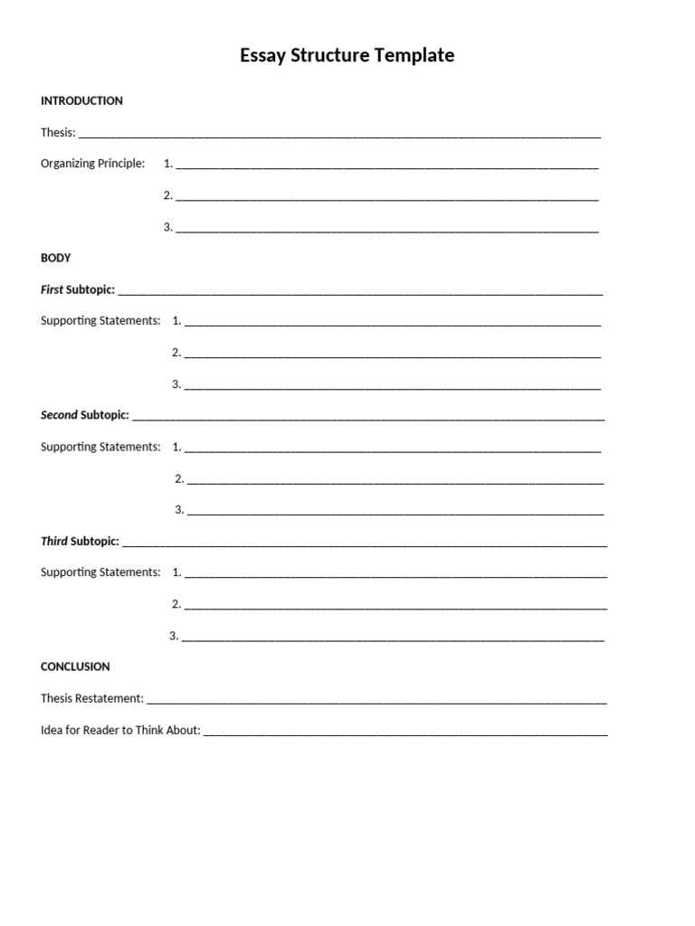 Essay Structure Template (1) | PDF